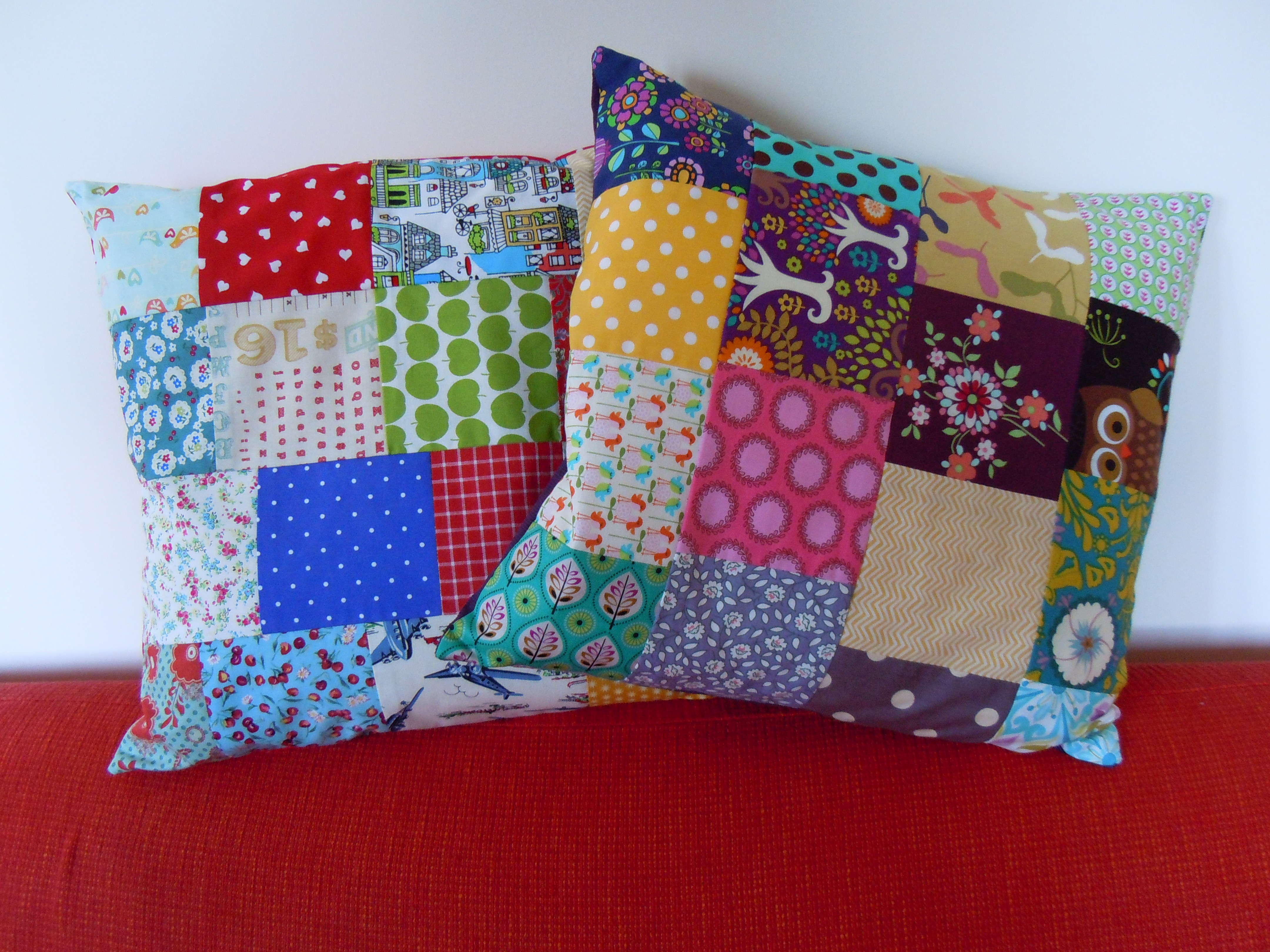 Woodland Animals Patchwork fabric cushion | Sewn By Scarlet